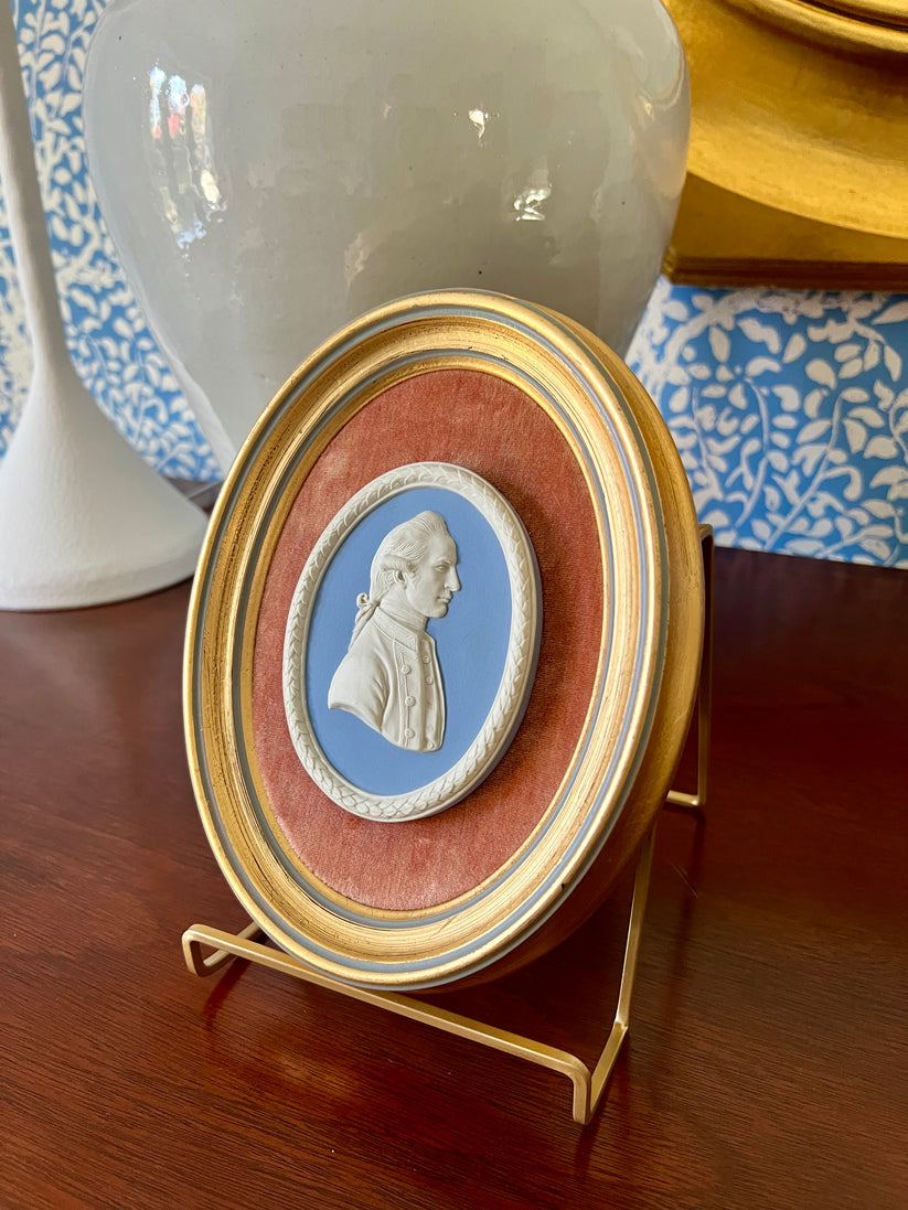 Wedgwood Jasperware Portrait Medallion of Captain James Cook Mounted o ...