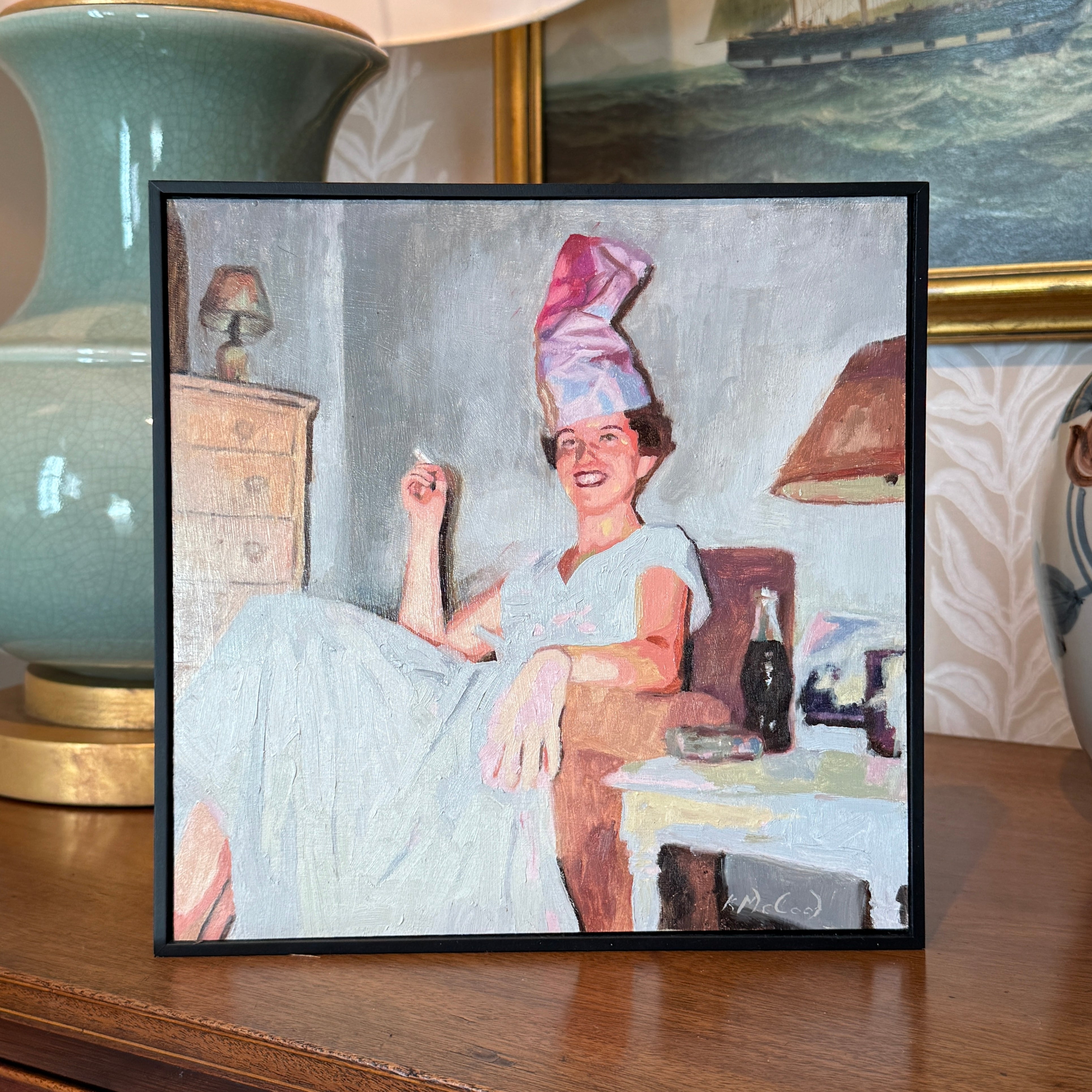 Karen McCool Surely, Rum was Involved Oil Painting – Sugartown Art and ...