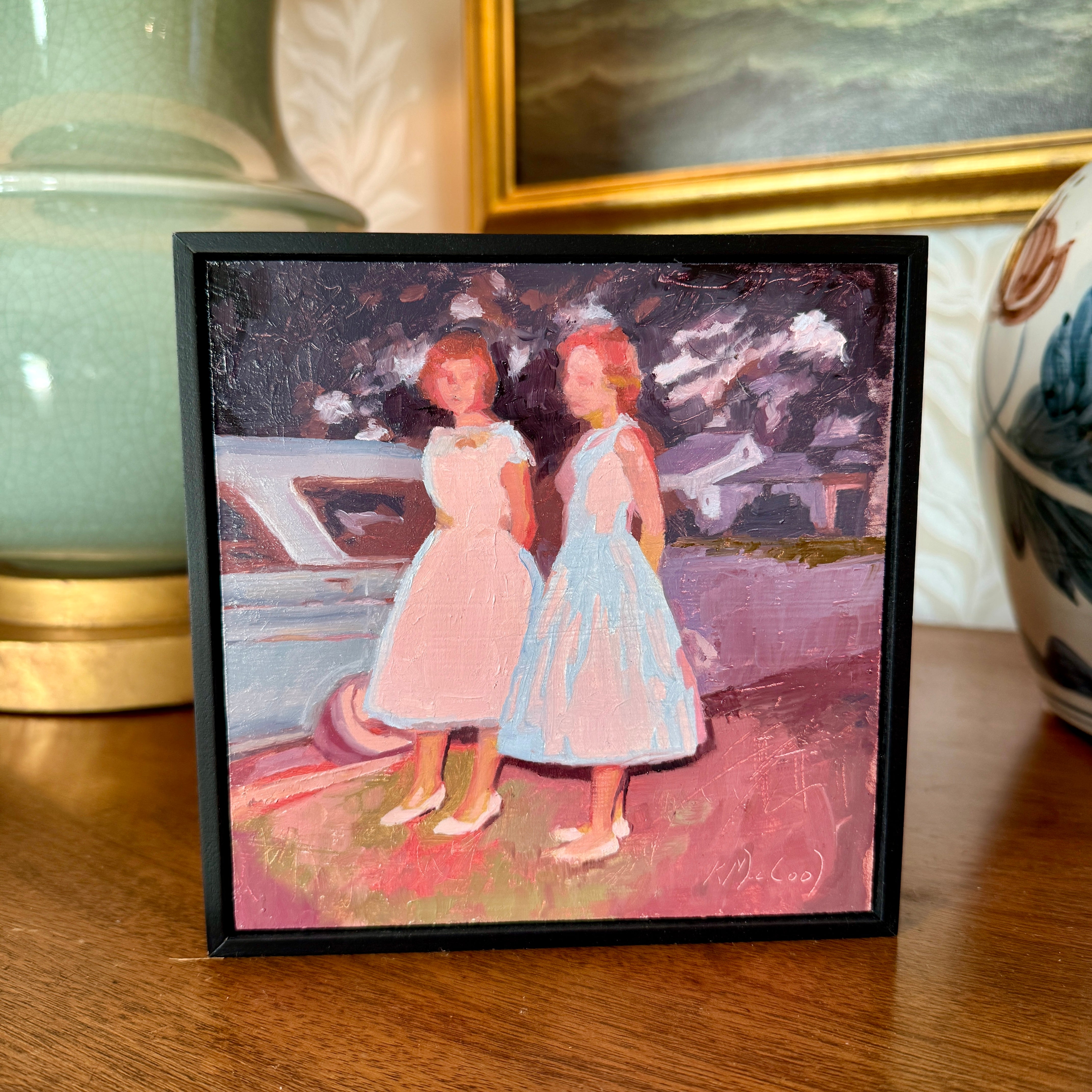 Karen McCool Awkward Prom Photo Time Girls' Portrait Oil Painting in B ...